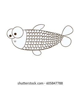 Figure Surprised Balloon Fish Cartoon Icon: เวกเตอร์สต็อก (ปลอดค่า ...