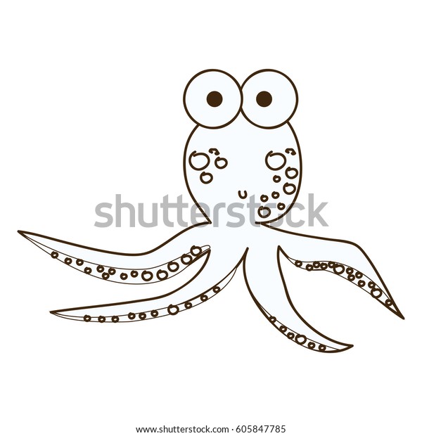 Figure Surprised Octopus Caartoon Icon Vector Stock Vector (Royalty ...