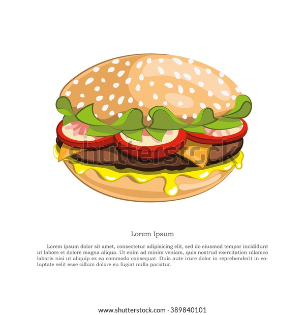 Figure Tasty Burger On White Background Stock Vector (Royalty Free ...