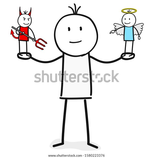 Figure Think About Moral Question Good Stock Vector (Royalty Free ...