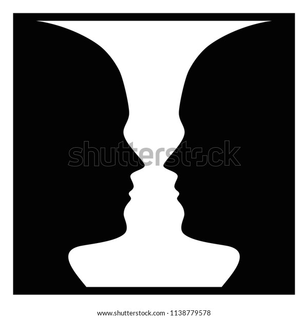 Figureground Perception Face Vase Figureground Organization Stock ...