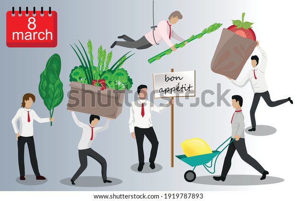 Figures Men Motion Teamwork Preparation Corporate Stock Vector (Royalty ...