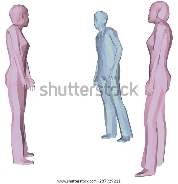 Figures People Standing Different Poses Vector Stock Vector (Royalty ...
