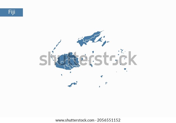 Fiji Blue Map Detailed Vector Stock Vector (Royalty Free) 2056551152 ...