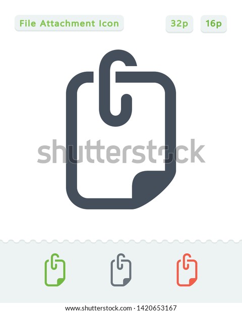 File Attachment Sticker Icons Professional Pixel Stock Vector (Royalty ...