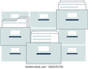 File Cabinet Paper Folders Document Archive Stock Vector (Royalty Free ...