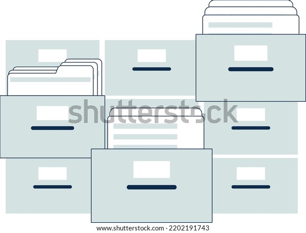 File Cabinet Paper Folders Document Archive Stock Vector (Royalty Free ...