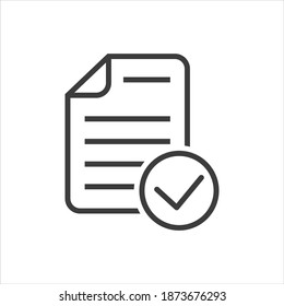 File Check Mark Icon On White Stock Vector (Royalty Free) 1873676293 ...