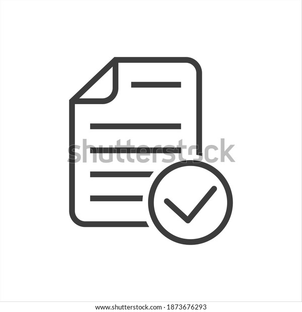 File Check Mark Icon On White Stock Vector (Royalty Free) 1873676293 ...