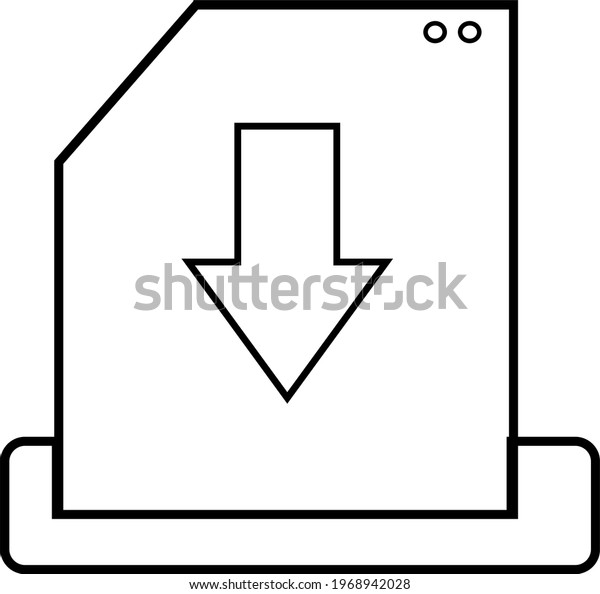 File Download Folder Icon Logo Isolated Stock Vector (Royalty Free ...