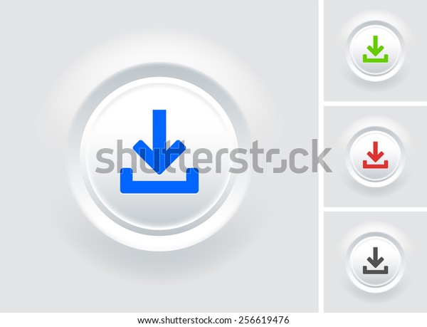 File Download On White Bevel Round Stock Vector (Royalty Free ...