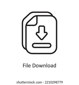 File Download Outline Vector Icon Design Stock Vector (Royalty Free ...