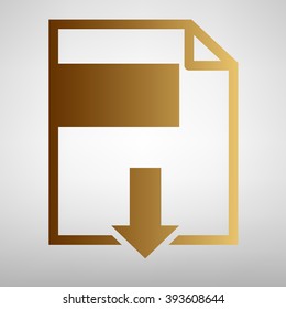 File Download Sign Vector Black Line: vector de stock (libre de ...