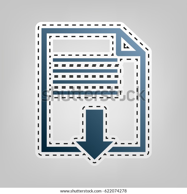 File Download Sign Vector Blue Icon Stock Vector (Royalty Free ...