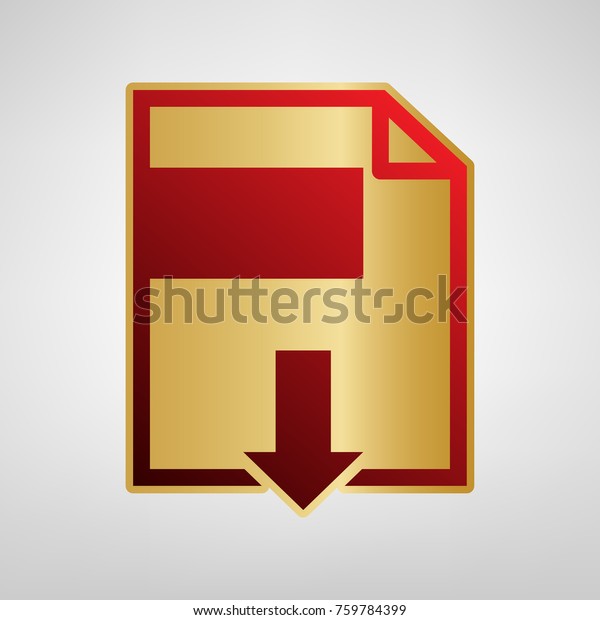 File Download Sign Vector Red Icon Stock Vector (Royalty Free ...