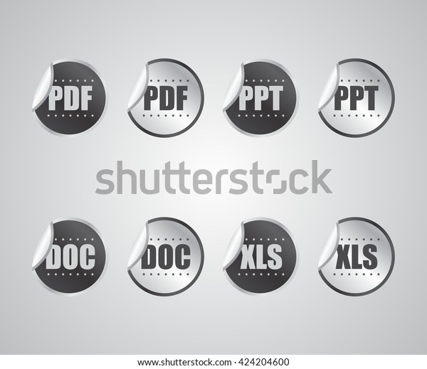 File Extension Label Sticker Badge Theme Stock Vector (Royalty Free ...