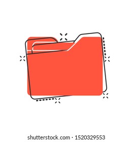 File Folder Icon Comic Style Documents Stock Vector (Royalty Free ...