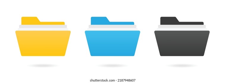 File Folder Icon Set Vector Illustration Stock Vector (Royalty Free ...