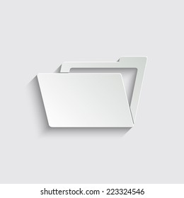 File Folder Icon Shadow On Grey Stock Vector (Royalty Free) 223324546 ...