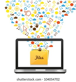 File Folder Icons Communication Coming Out Stock Vector (Royalty Free ...