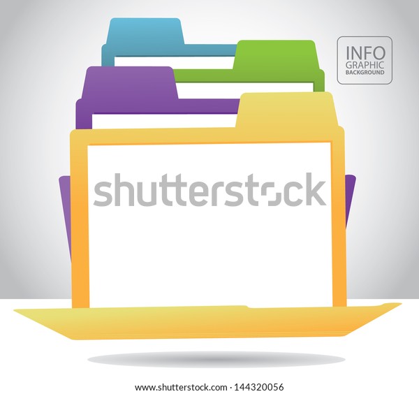 File Folder Infographic Background Template Layout: vector de stock ...