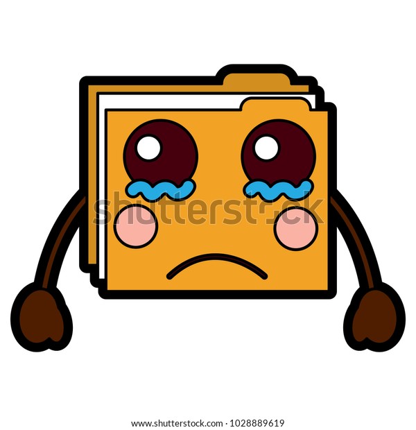 File Folder Sad Emoji Icon Image Stock Vector (Royalty Free) 1028889619 ...