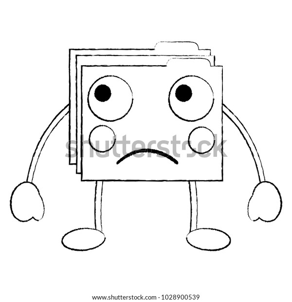 File Folder Sad Emoji Icon Image Stock Vector (Royalty Free) 1028900539 ...