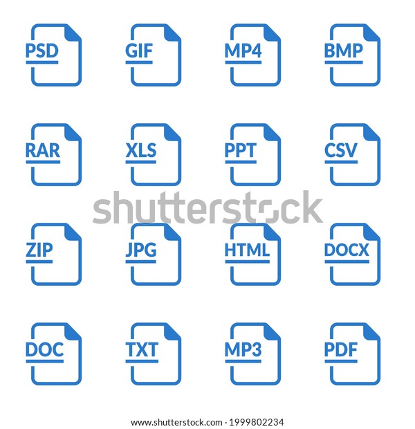 File Format Type Icons Download Document Stock Vector (Royalty Free ...