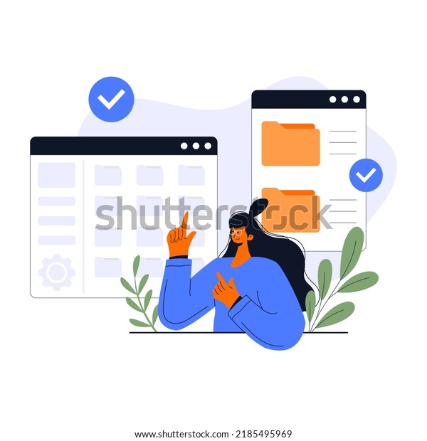 File Management Concept Illustration Modern Concept Stock Vector ...