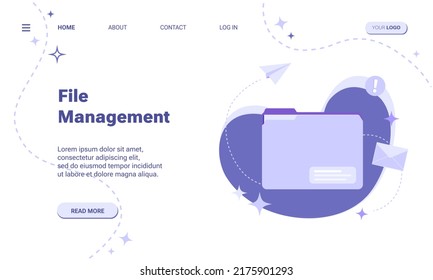 File Management Tools Service Page Template Stock Vector (Royalty Free ...