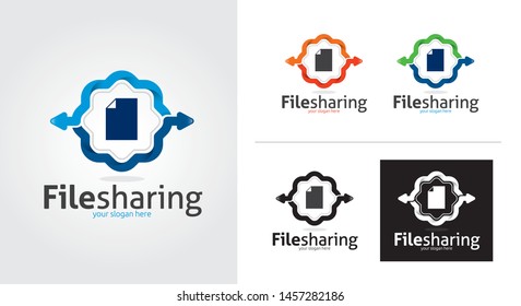 File Sharing Creative Minimalist Logo Template Stock Vector (Royalty ...