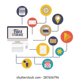 File Storage Design Over White Background Stock Vector (Royalty Free ...