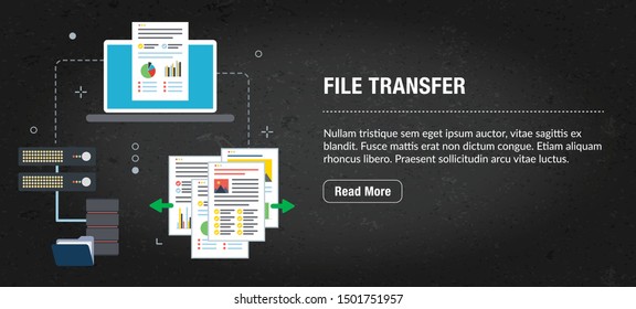 File Transfer Concept Internet Banner Icons Stock Vector (Royalty Free ...