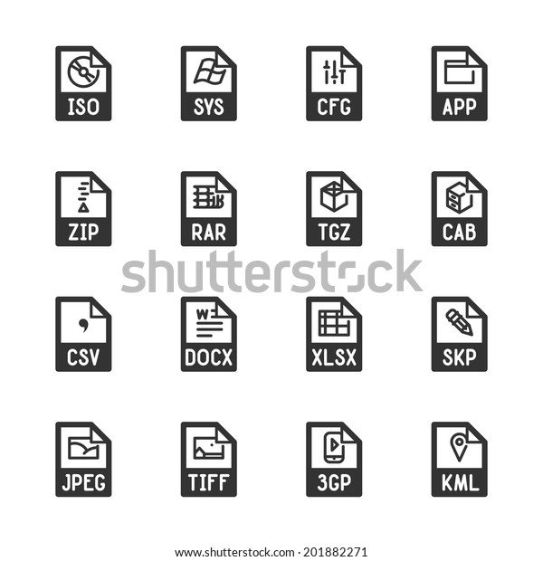 File Type Icons Professional Vector Icons Stock Vector (Royalty Free ...