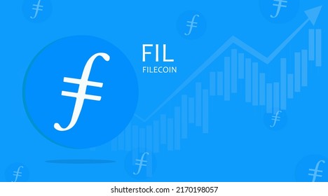 Filecoin Fil Chart Background Concept Cryptocurrency Stock Vector ...