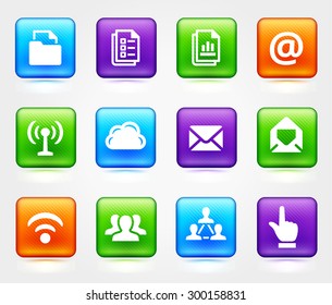 Files Wireless Communication On Colorful Square: Vector có sẵn (miễn ...