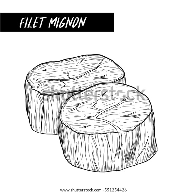 Filet Mignon Sketch By Hand Drawingfilet Stock Vector (Royalty Free ...