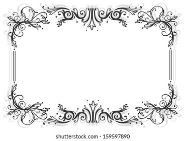 Filigree Frame Abstract Leaves Stock Vector (Royalty Free) 159597890 ...