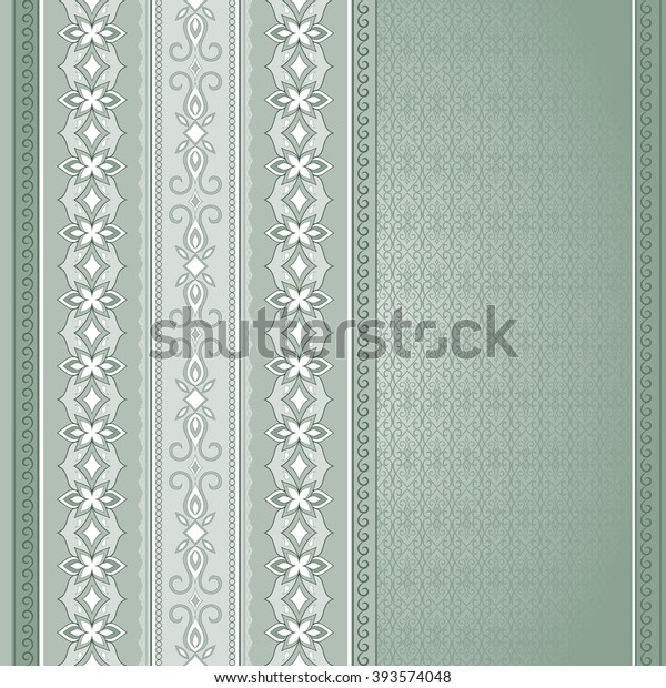 Filigree Green Seamless Border On Light Stock Vector (Royalty Free ...