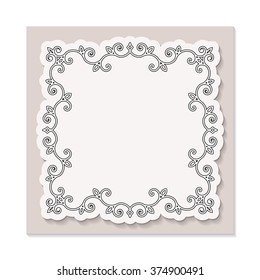 Filigree Square Frame Paper Cut Stock Vector (Royalty Free) 374900491 ...
