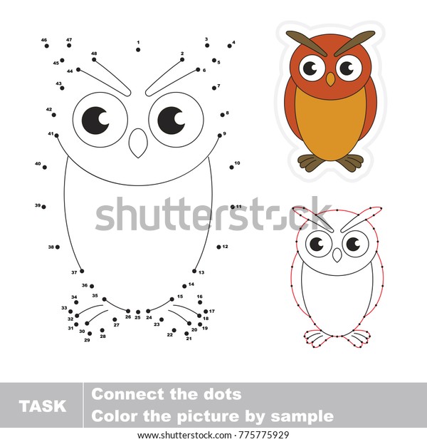 Filin Owl Bird Dot Dot Educational Stock Vector (Royalty Free) 775775929