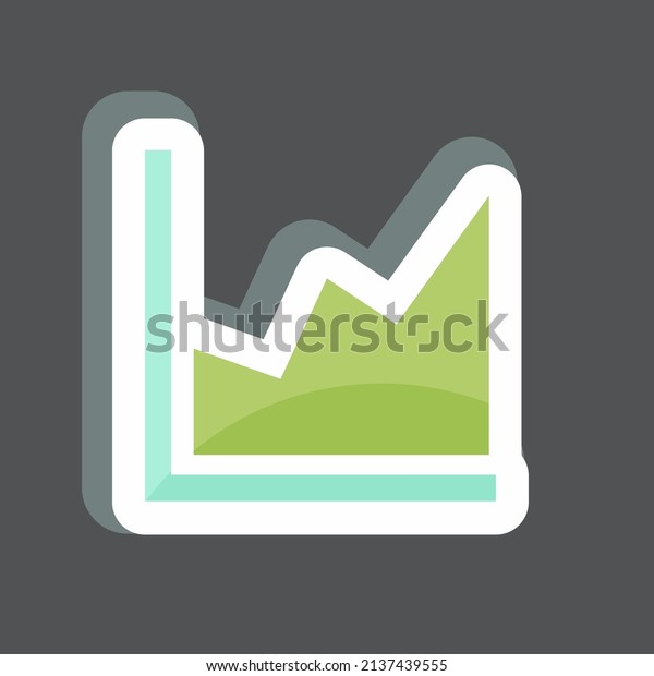 Filled Graph Sticker Trendy Isolated On Stock Vector (Royalty Free ...