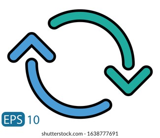 Filled Line Style Icon Cyclic Rotation Stock Vector (Royalty Free ...