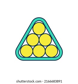 Filled Outline Billiard Balls Rack Triangle Stock Vector (Royalty Free ...