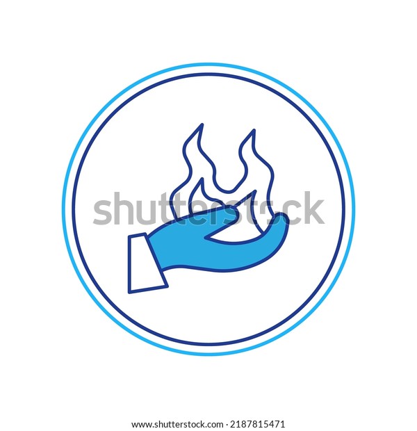 Filled Outline Hand Holding Fire Icon Stock Vector (Royalty Free ...