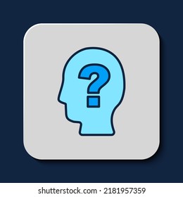 Filled Outline Human Head Question Mark Stock Vector (Royalty Free ...