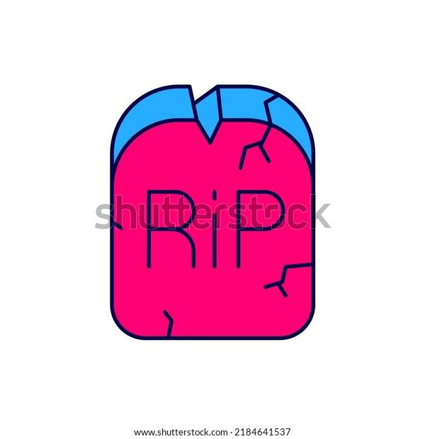 Filled Outline Tombstone Rip Written On Stock Vector (Royalty Free ...
