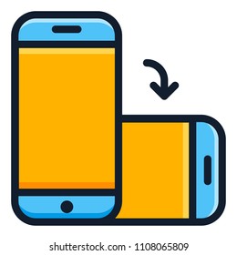 Filled Outlined Rotate Phone Change Screen Stock Vector (Royalty Free ...