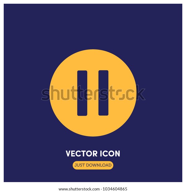 Filled Pause Vector Icon Illustration Stock Vector (Royalty Free ...