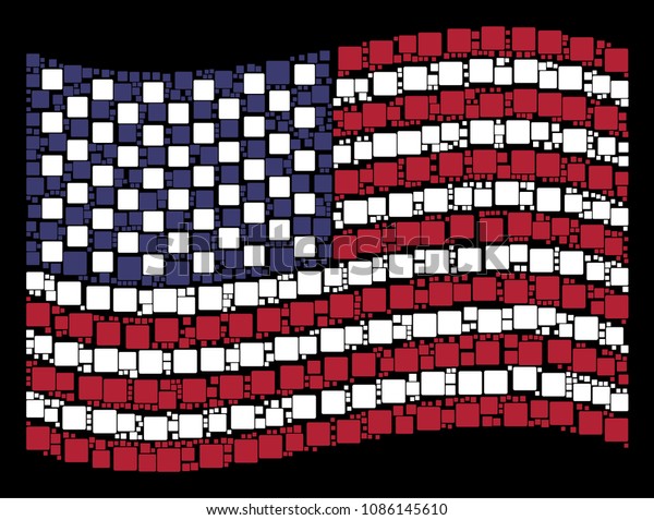 Filled Square Symbols Combined Into Waving Stock Vector (Royalty Free ...